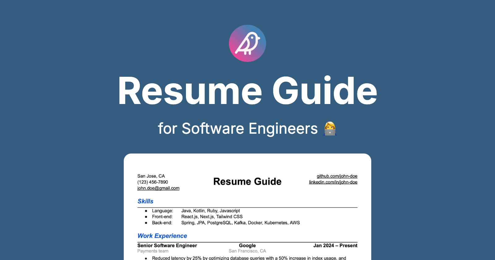 Software Engineer 👩‍💻 Resume Guide